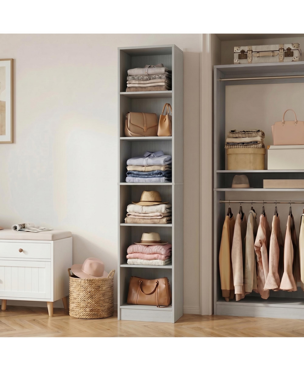 Click here for Aheaplus Closet Cabinet with 5 Shelves  Open Stora... prices