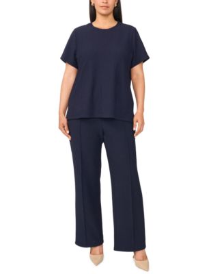 Click here for Vince Camuto Plus Size Knit Tee Pull On Pintuck Ki... prices
