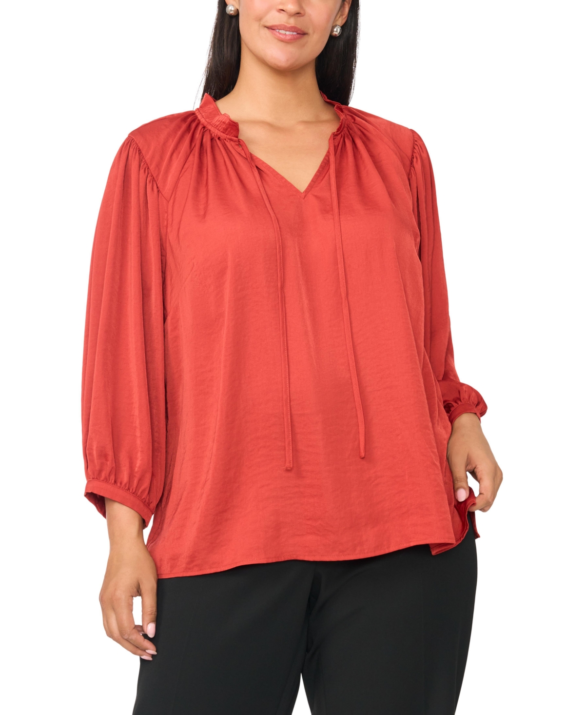 Click here for Vince Camuto Plus Size Raglan Sleeve Peasant Blous... prices