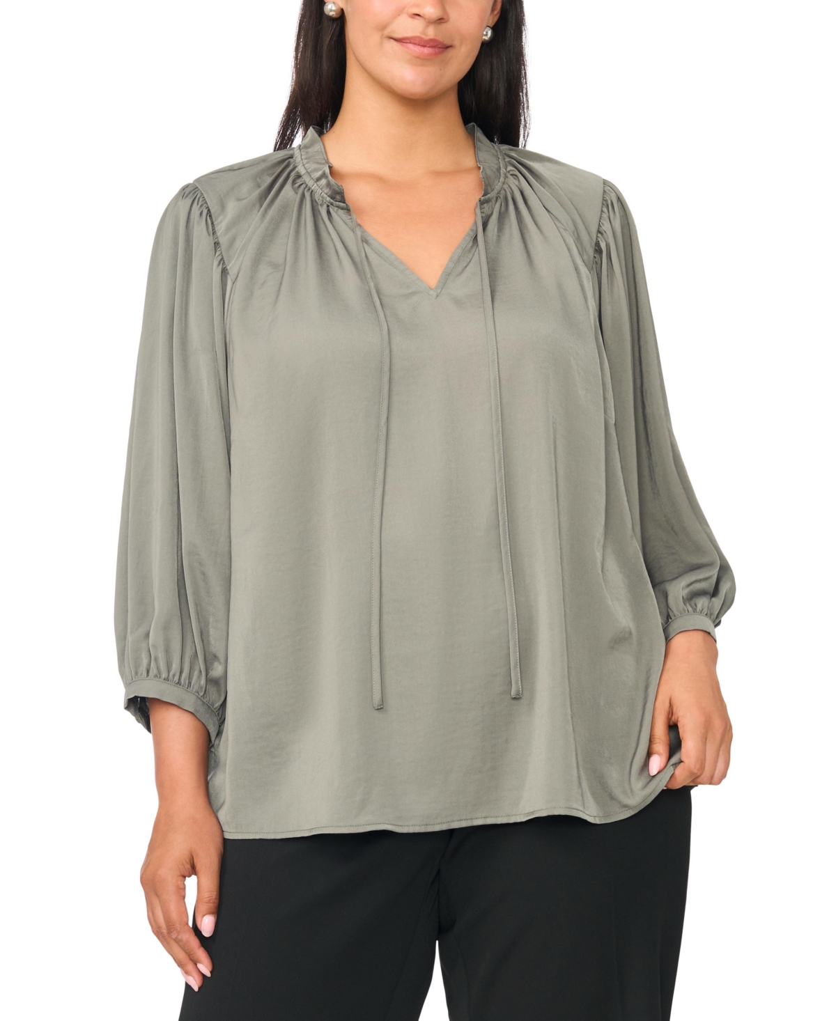 Click here for Vince Camuto Plus Size Raglan Sleeve Peasant Blous... prices
