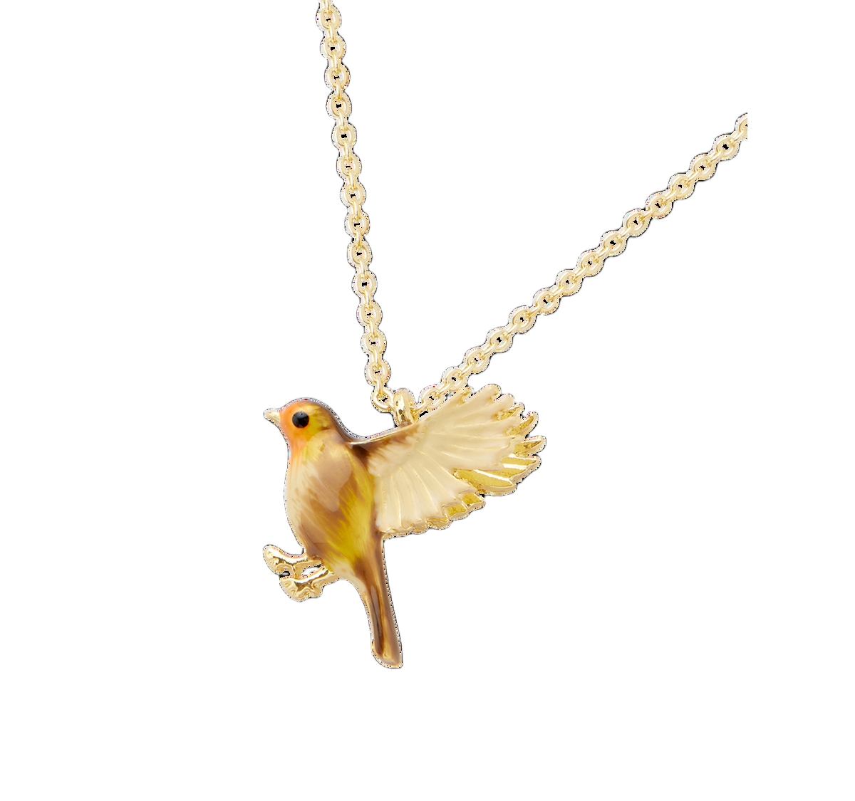 Click here for Fable England Flying Robin Enamel Necklace - Multi... prices