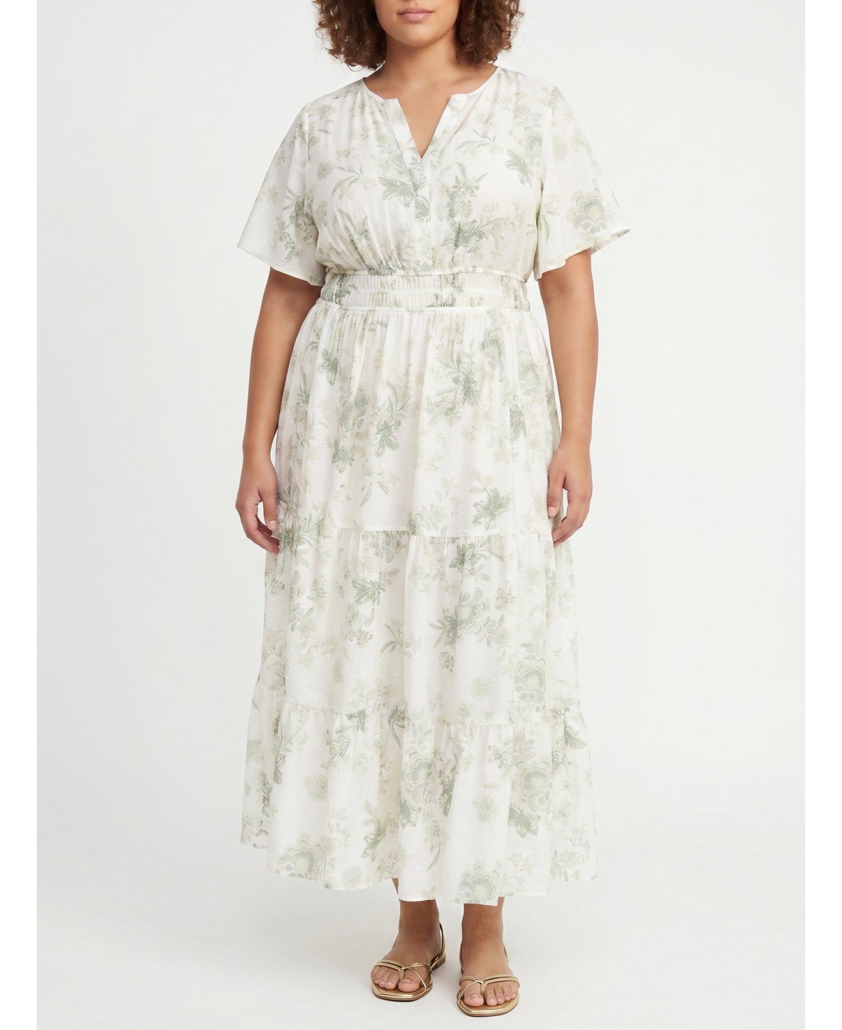 Click here for Torrid Plus Size Y-Neck Tiered Maxi Dress - Holida... prices