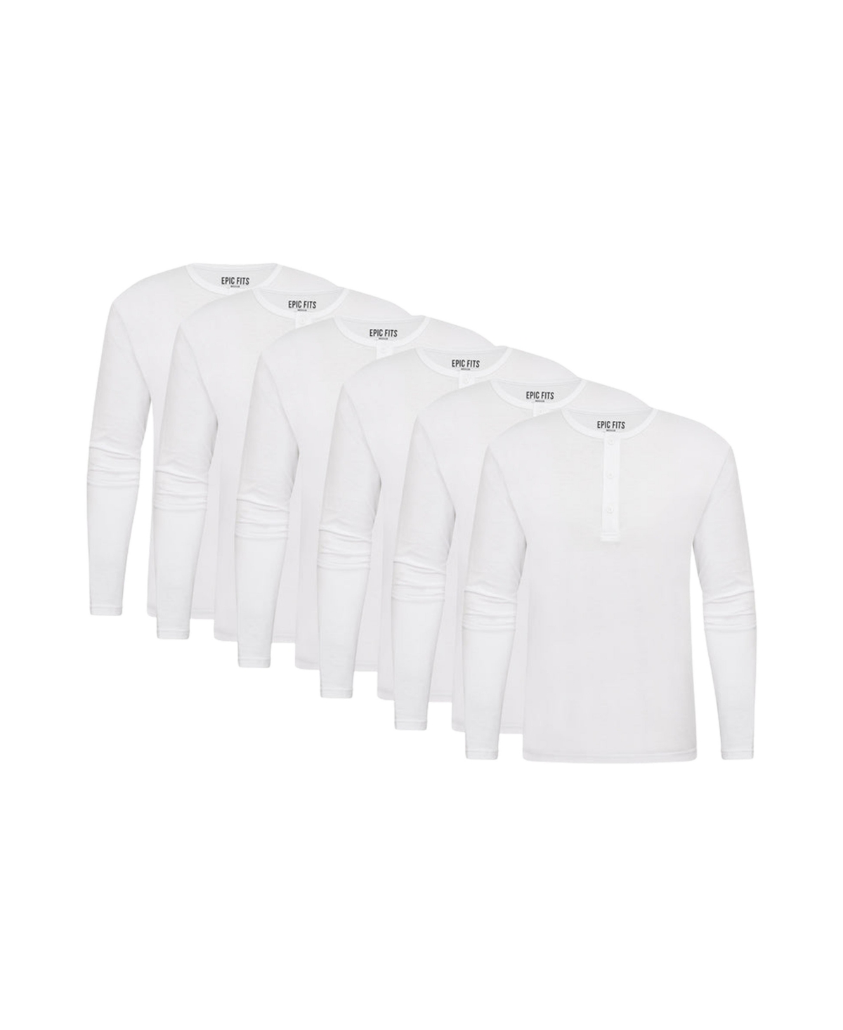 Click here for Epic Fits Mens Long Sleeve Henley T-Shirt  6-Pack... prices