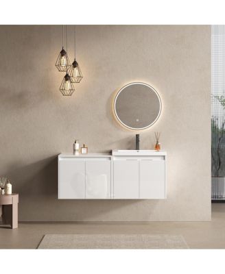 Click here for Sillysis 47 Inch Wall Mounted Bathroom Vanity With... prices