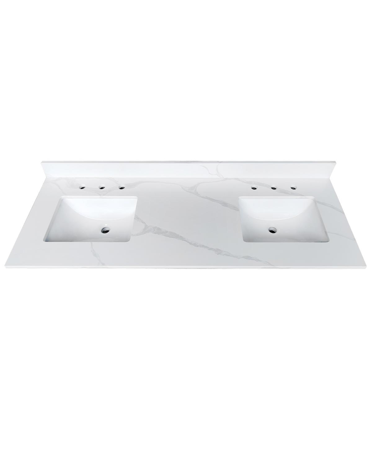 Click here for Sillysis 61 Inch Double Sink Quartz Bathroom Vanit... prices