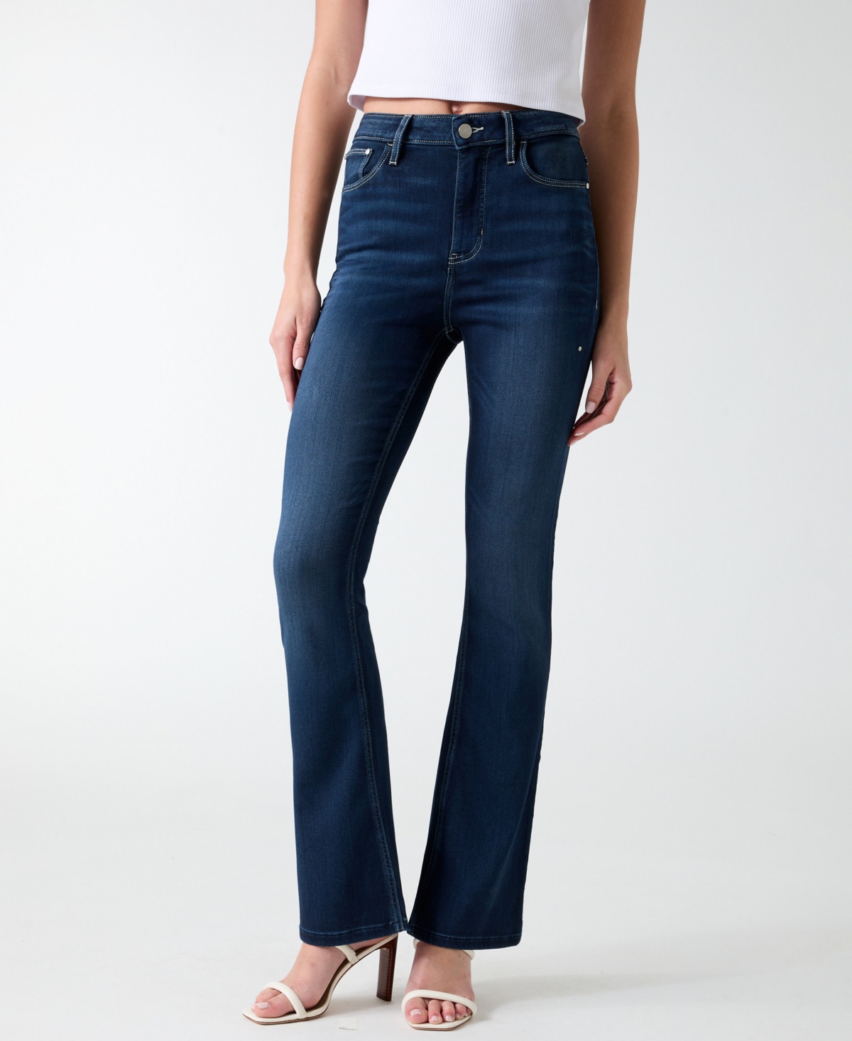 Click here for Guess Womens Flare-Leg Denim Jeans - Comfy Blue prices