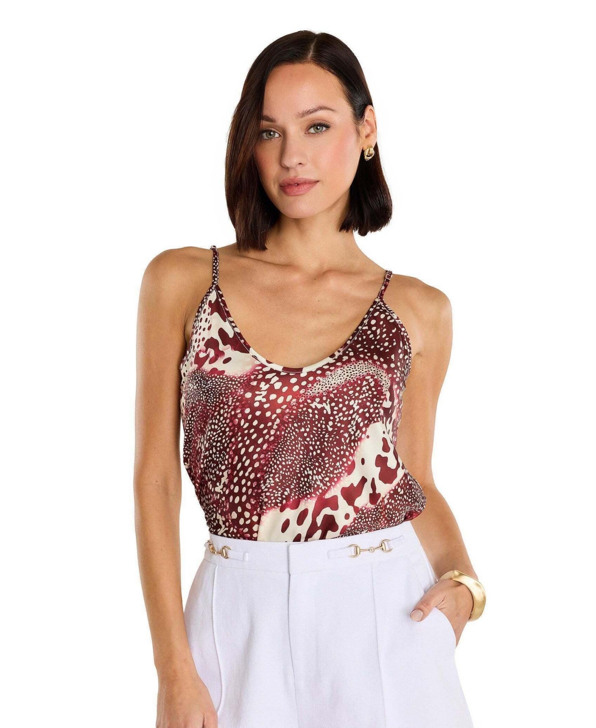 Click here for The Noli Shop Womens Yara Silk Camisole - Garnet c... prices