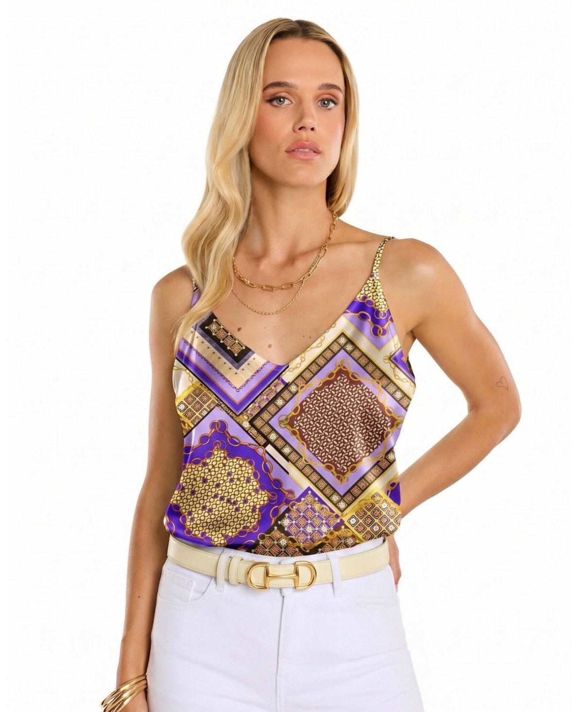 Click here for The Noli Shop Womens Yara Silk Camisole - Riviera... prices