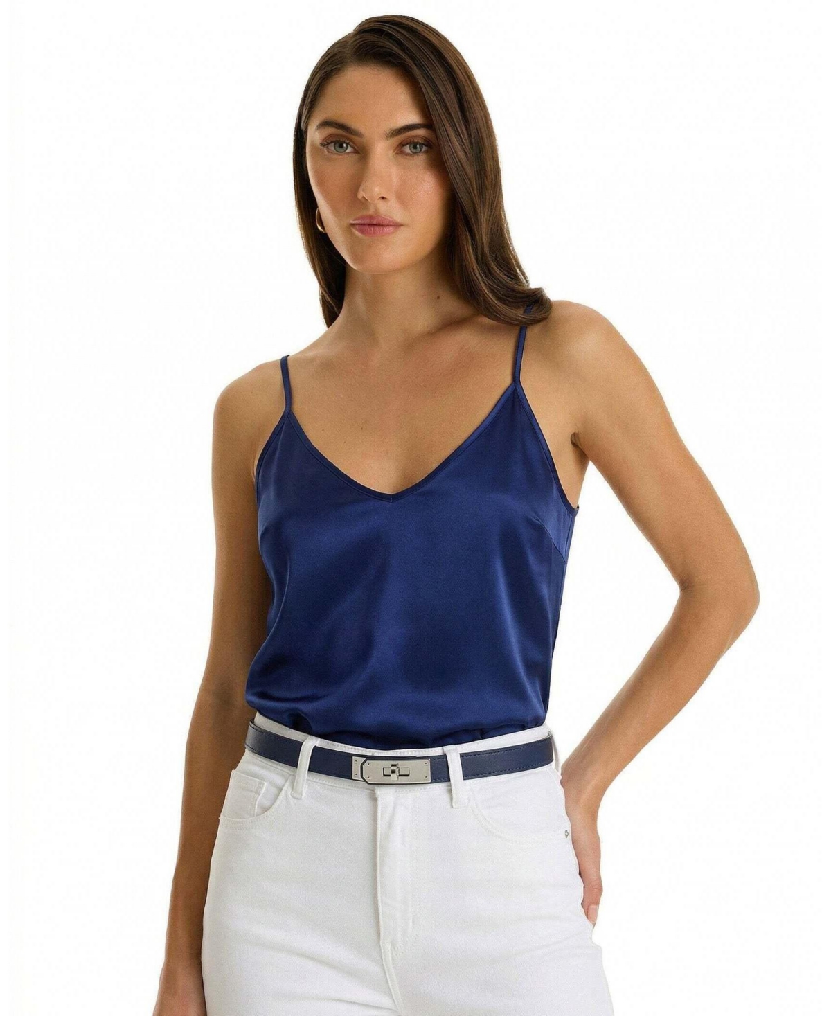 Click here for The Noli Shop Womens Yara Silk Camisole - Navy prices