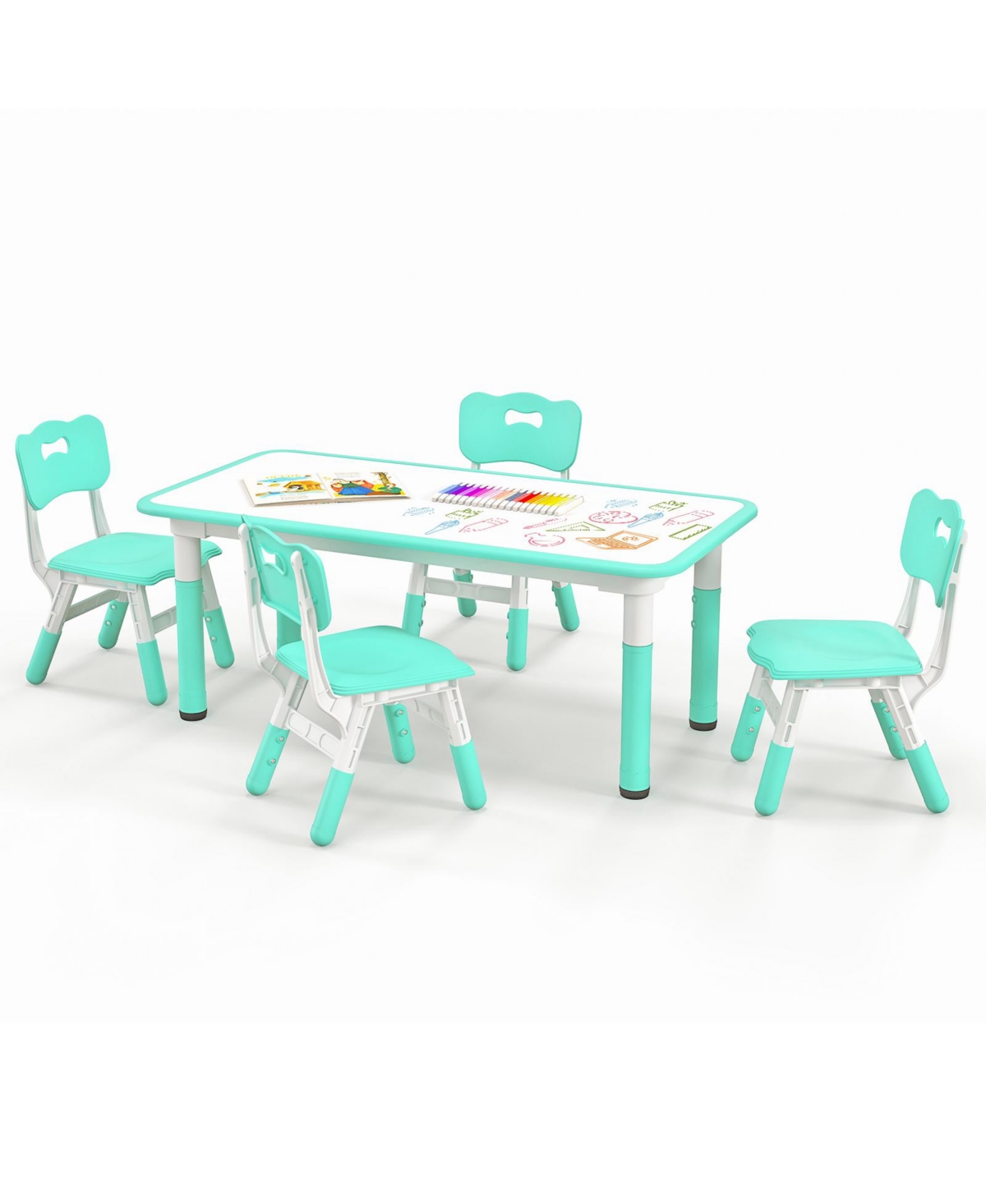 Click here for Gouun Kids 4-Seat Table and Chairs Set with Adjust... prices