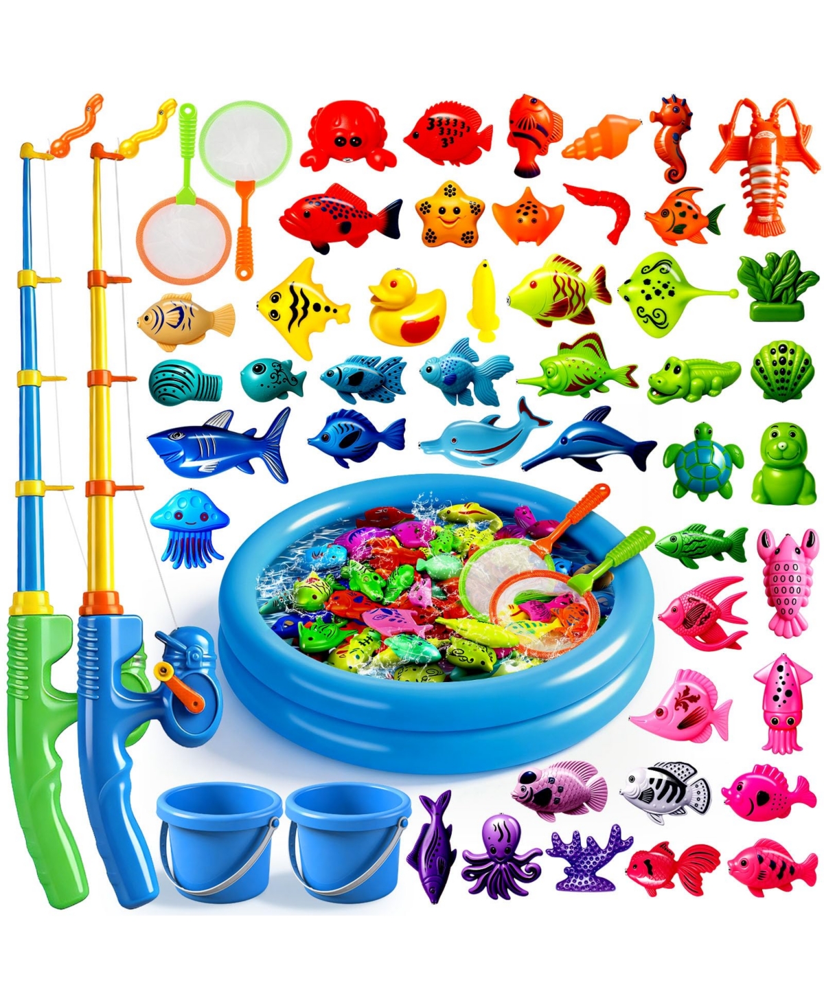 Click here for Gnuadz 51 Fishes Fishing Game Water Table Bath Toy... prices