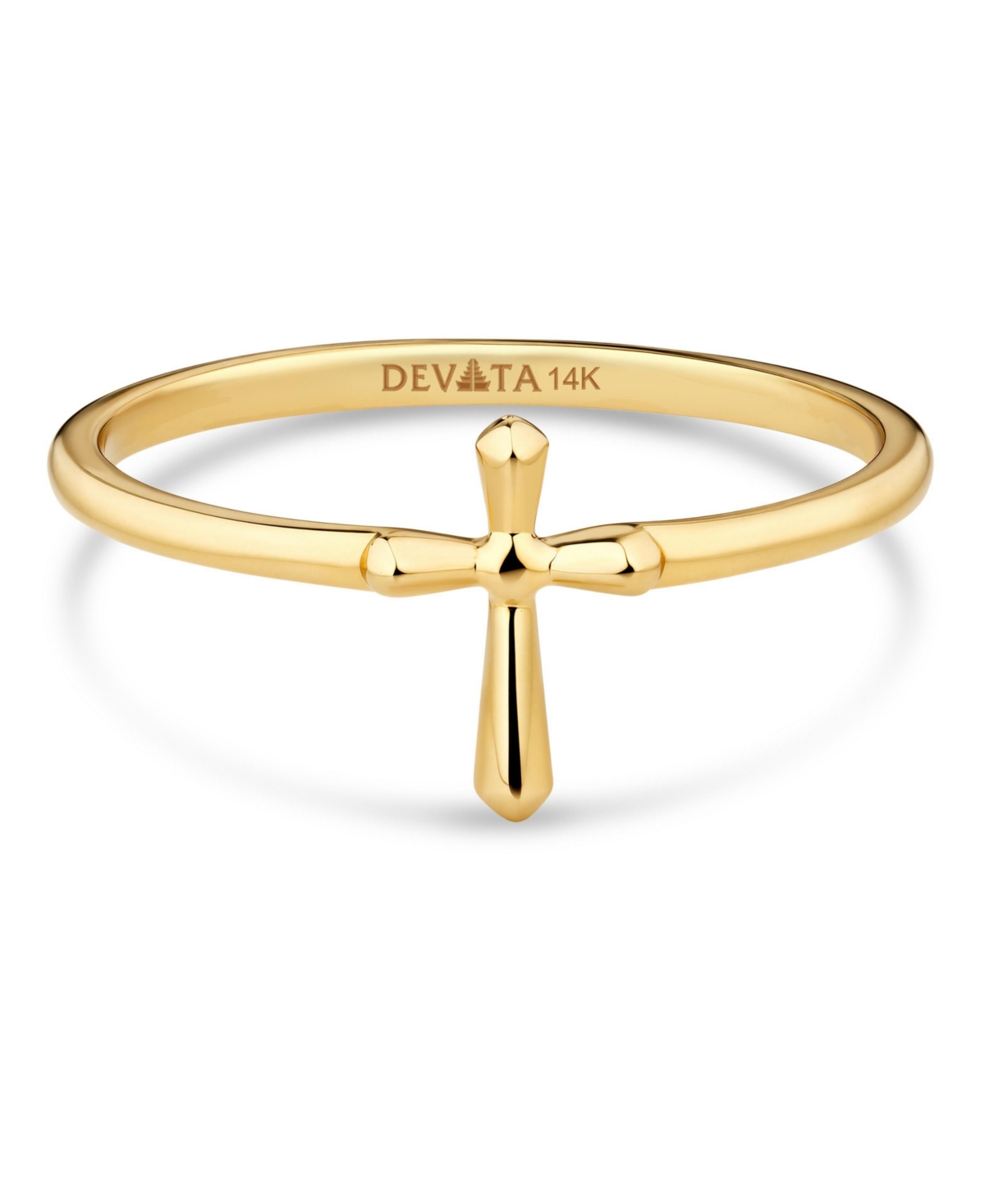 Click here for Devata Cross Ring in 14K Gold - Gold prices