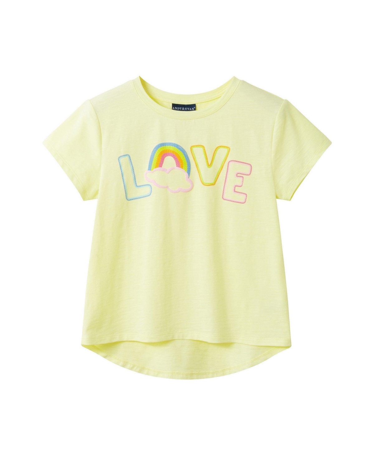 Click here for Andy & Evan Big Girls Love Emroidered Tee - Yellow prices