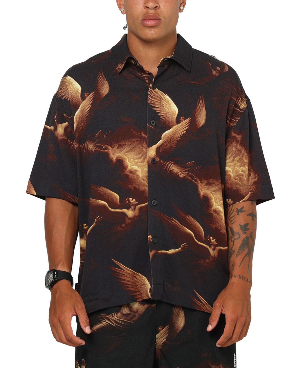 Click here for Saint Morta Mens Rapture Button Up Shirt - Black prices