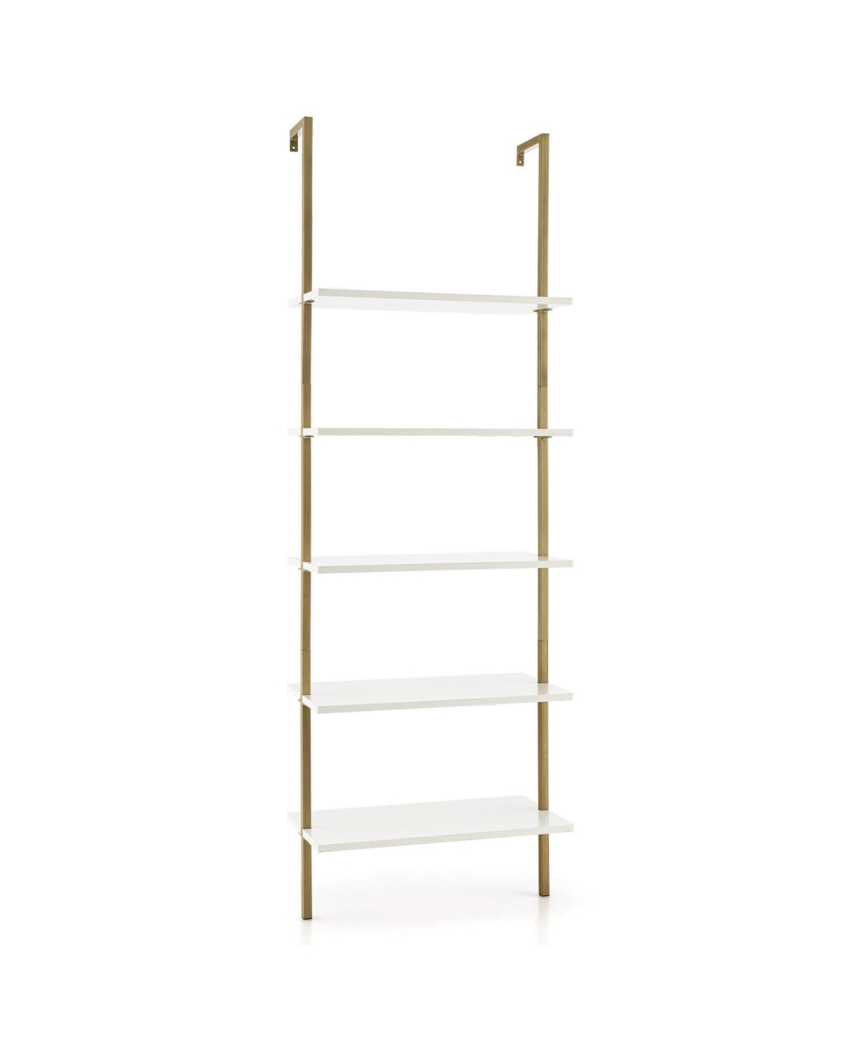 Click here for Gouun 5-Tier Wall-Mounted Ladder Bookcase with Spr... prices