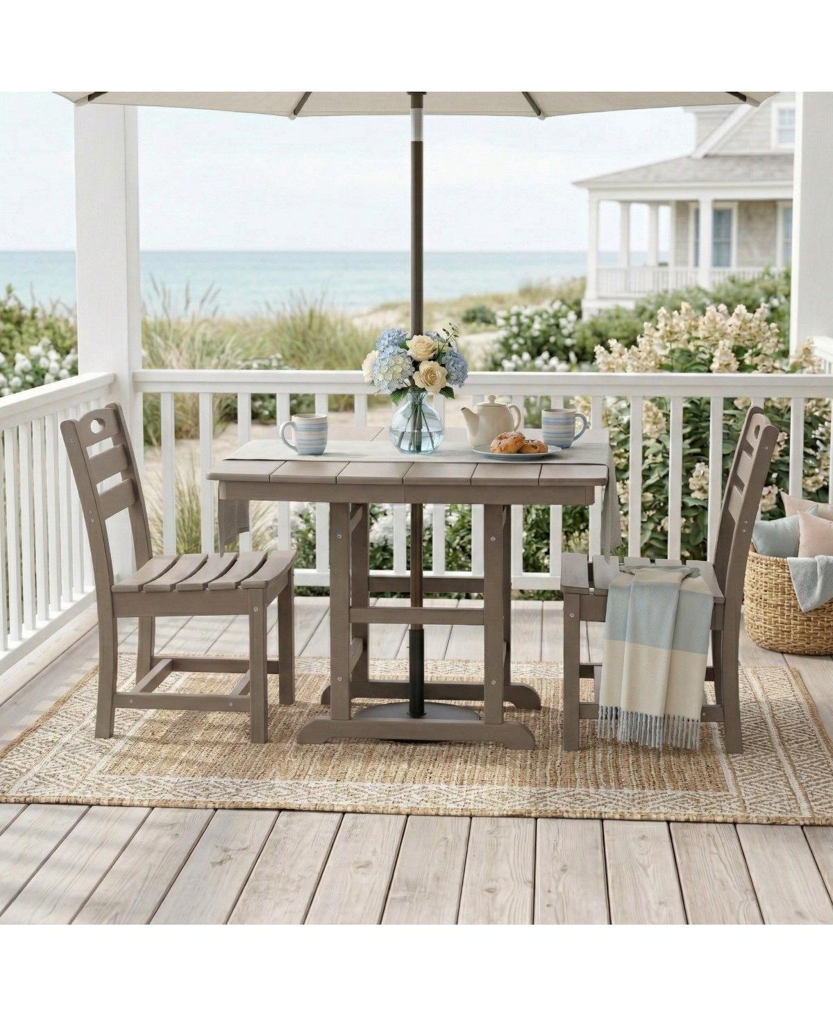 Click here for Asagikoiai 3-Piece Hdpe Outdoor Patio Dining Set w... prices