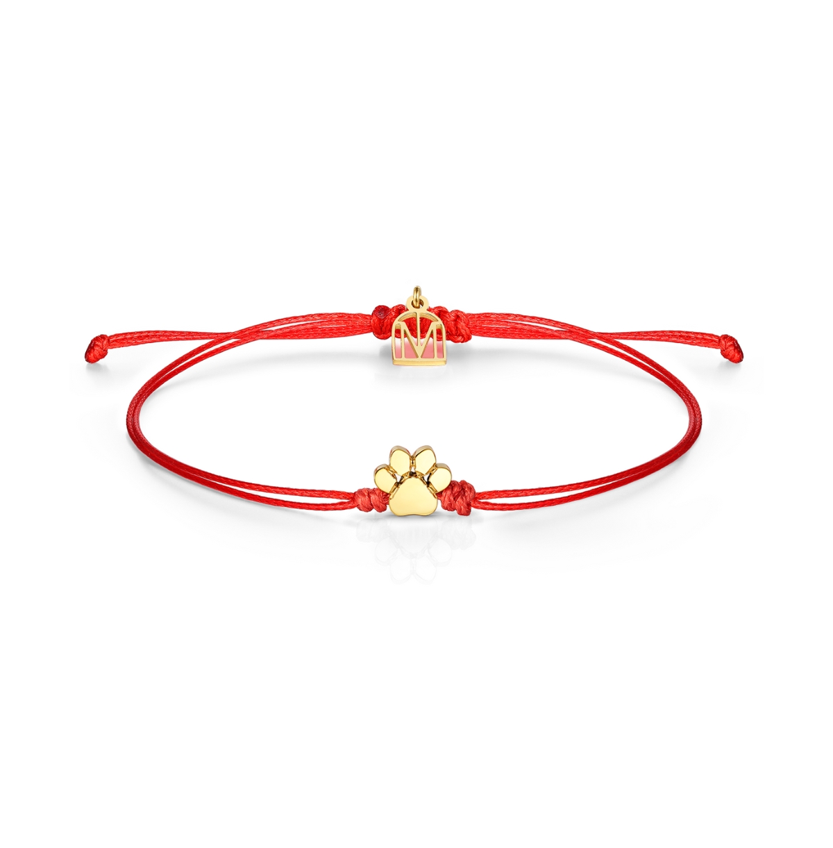 Click here for Mantra Pawprint Thread Bracelet - Yellow gold prices
