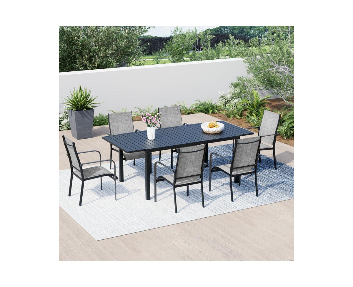 Click here for Erommy 7 Piece Patio Outdoor Dining Table And Chai... prices