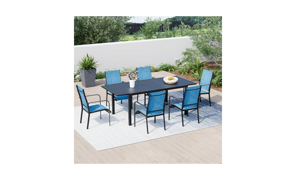 Click here for Erommy 7 Piece Patio Outdoor Dining Table And Chai... prices