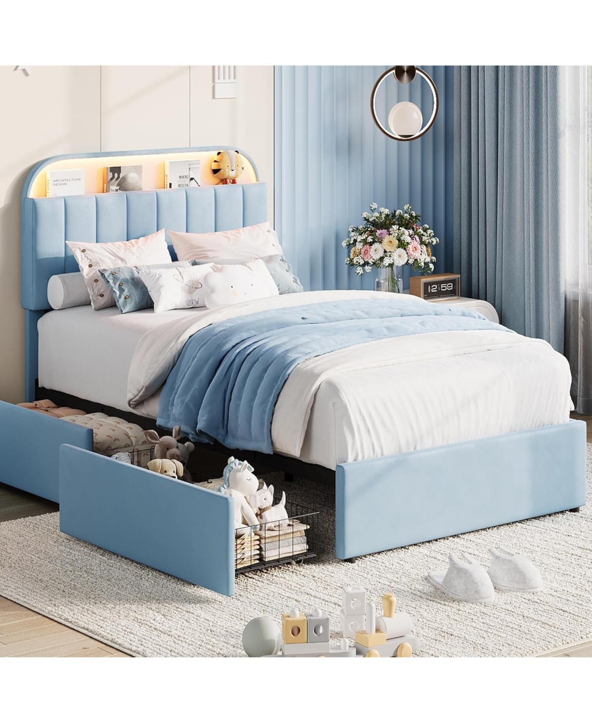 Click here for gaomon Bed Frame with 2 Flexible Drawers  Upholste... prices