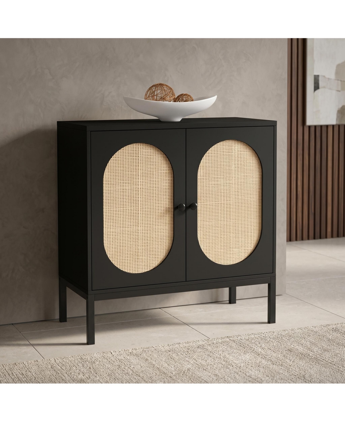 Click here for homfan 36 Inch Engineered Wood Oval Rattan Door Si... prices