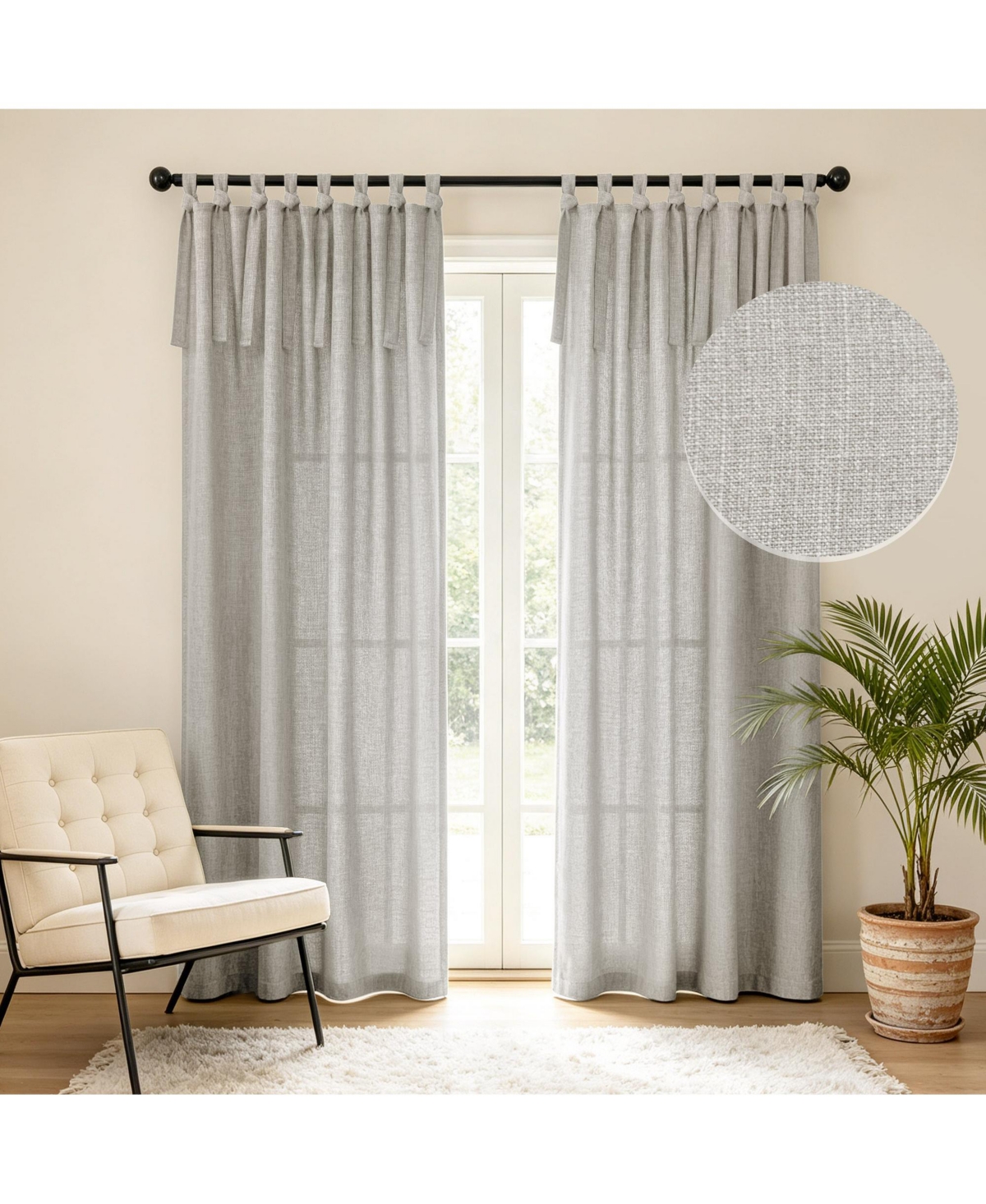 Click here for Garrett Textured Tie Knots Curtains Pair  52X84 -... prices