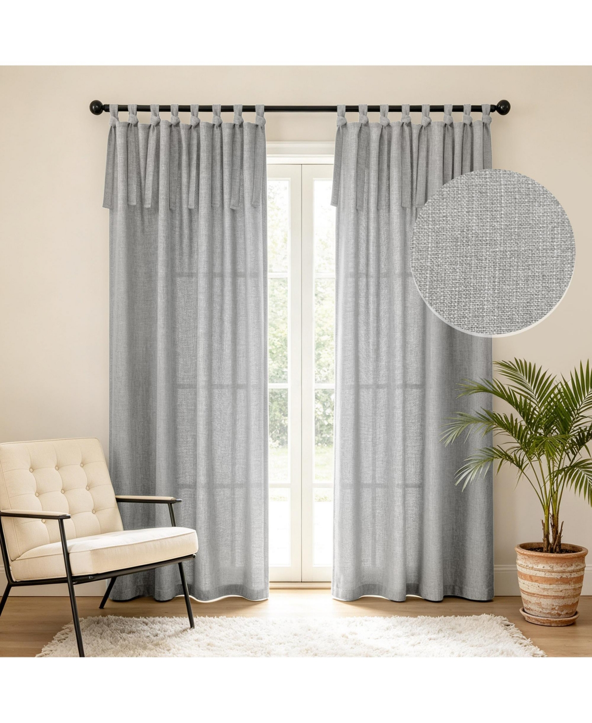 Click here for Garrett Textured Tie Knots Curtains Pair  52X84 -... prices