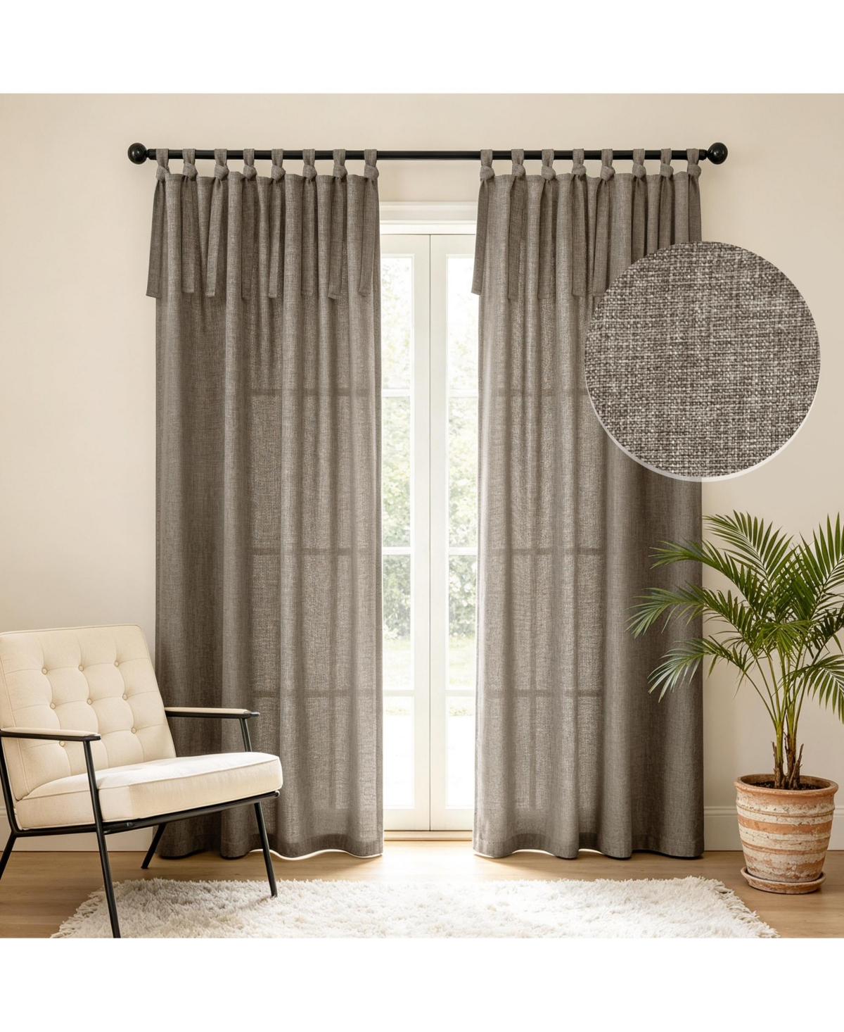 Click here for Garrett Textured Tie Knots Curtains Pair  52X84 -... prices