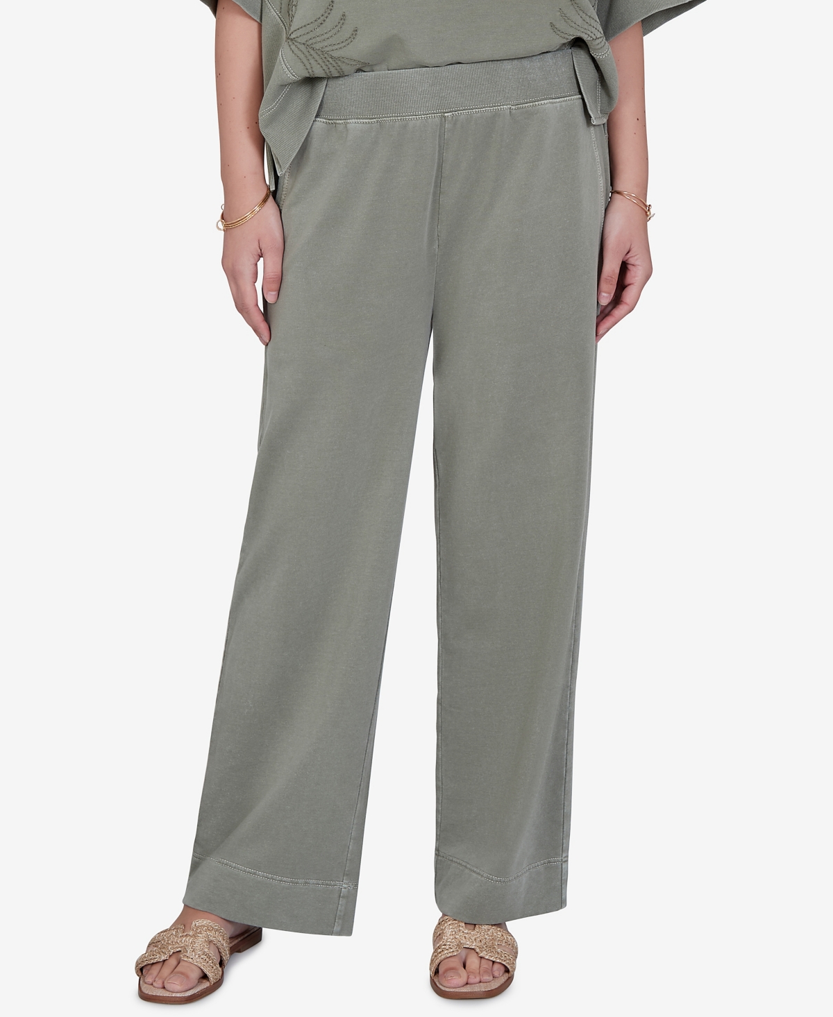 Click here for Ruby Rd. Petite Snow Wash Elastic Waist Pants - Ca... prices