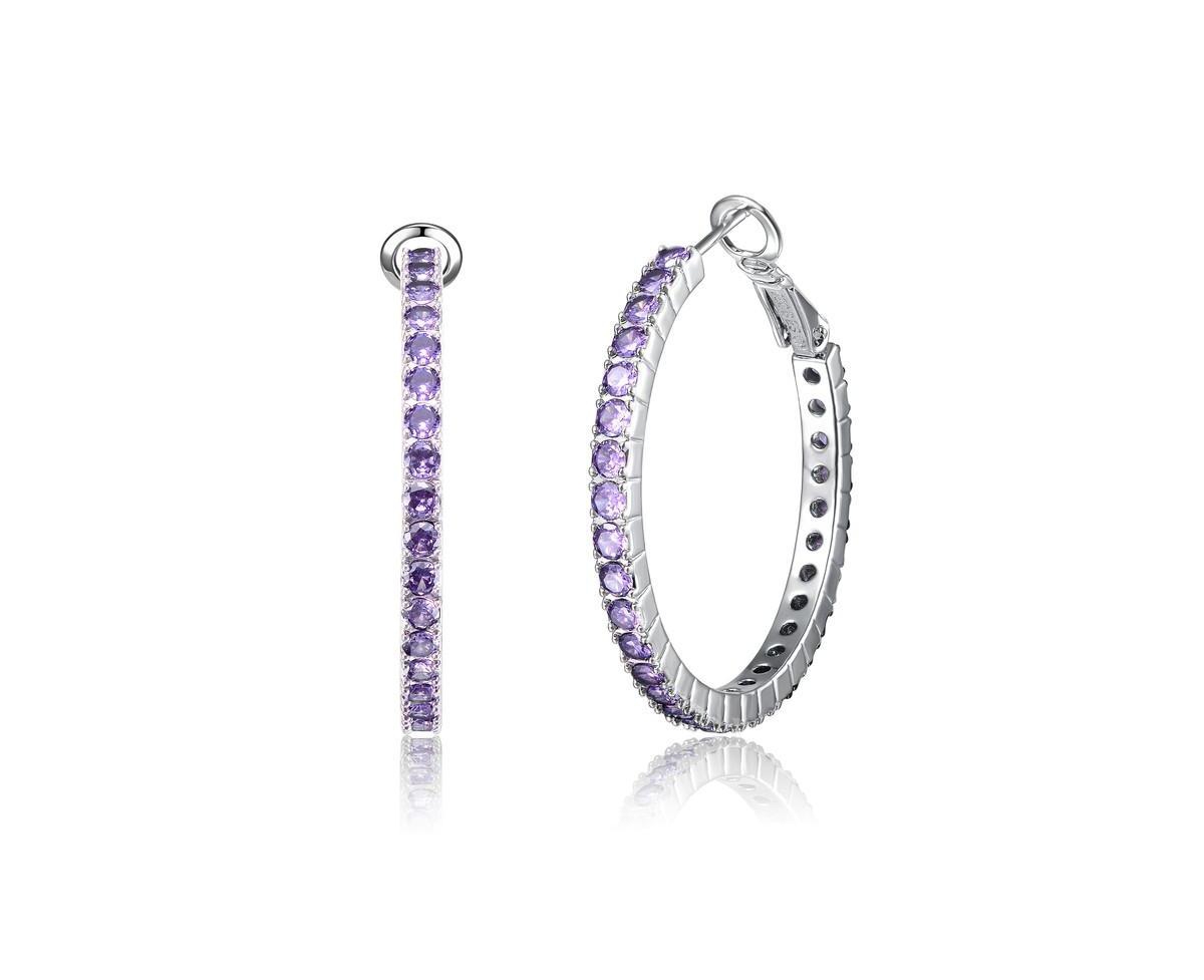 Click here for Rachel Glauber Chic White Gold Plated Cz Hinge Hoo... prices