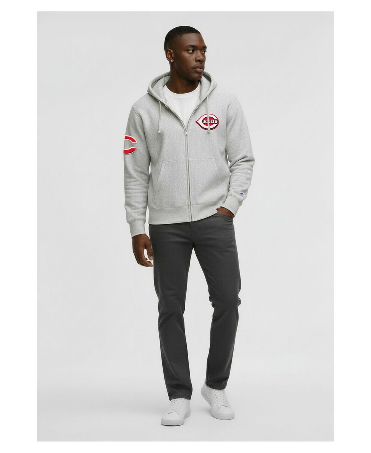 Click here for Champion Mens Gray Cincinnati Reds Reverse Weave C... prices