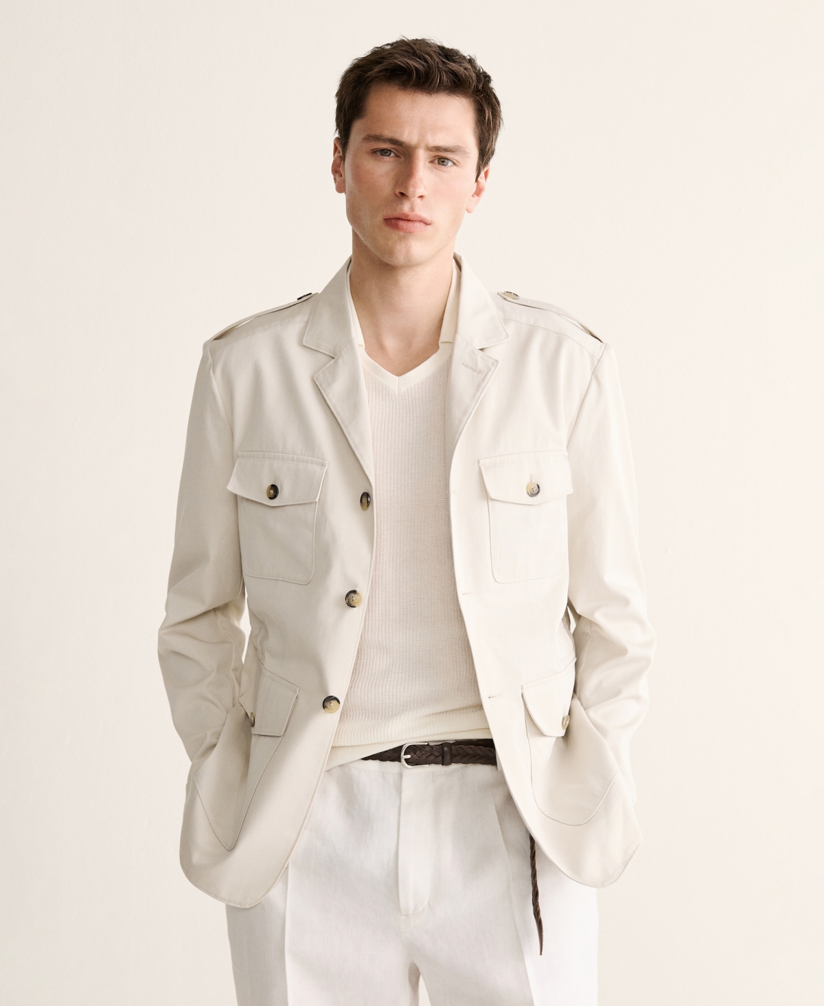 Click here for Mango Mens Italian Cotton Jacket - Beige prices