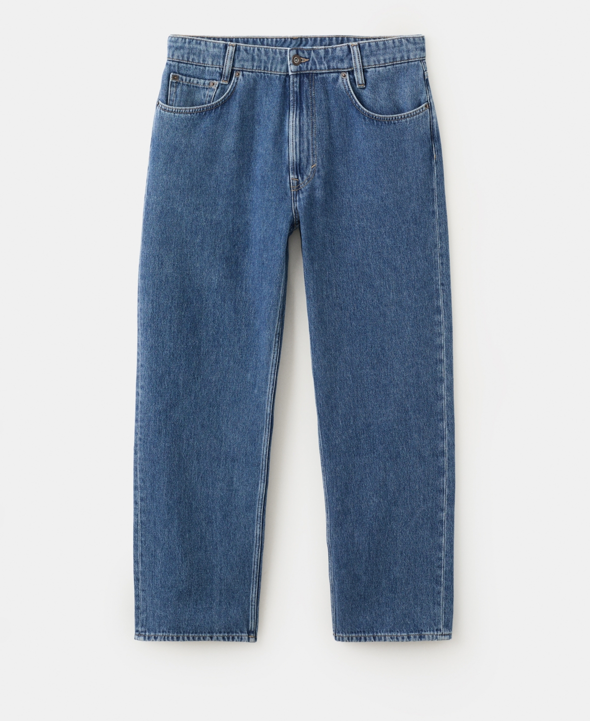 Click here for Mango Mens Cotton Relaxed-Fit Jeans - Dark Blue prices