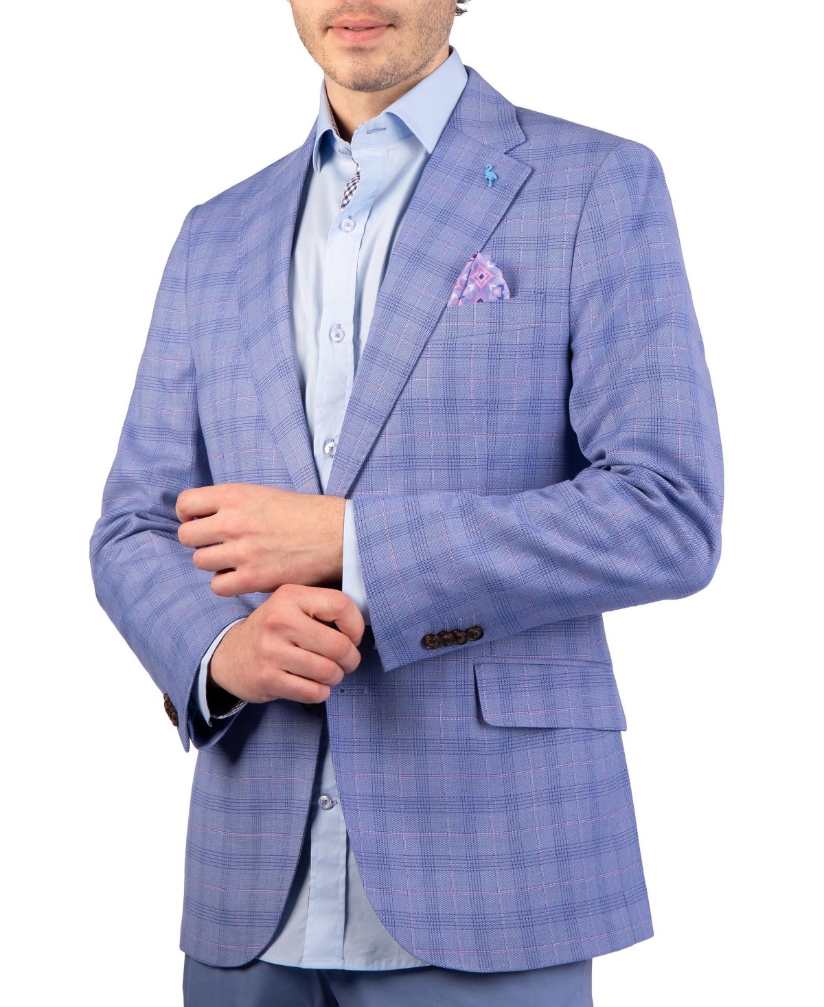 Click here for Tailorbyrd Mens Shadow Plaid Sport Coat - Blue prices