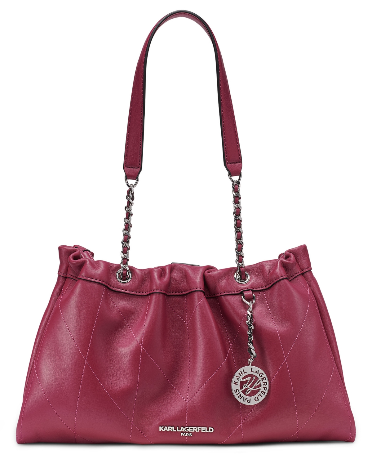 Click here for Karl Lagerfeld Paris Amandine Leather Medium Shoul... prices