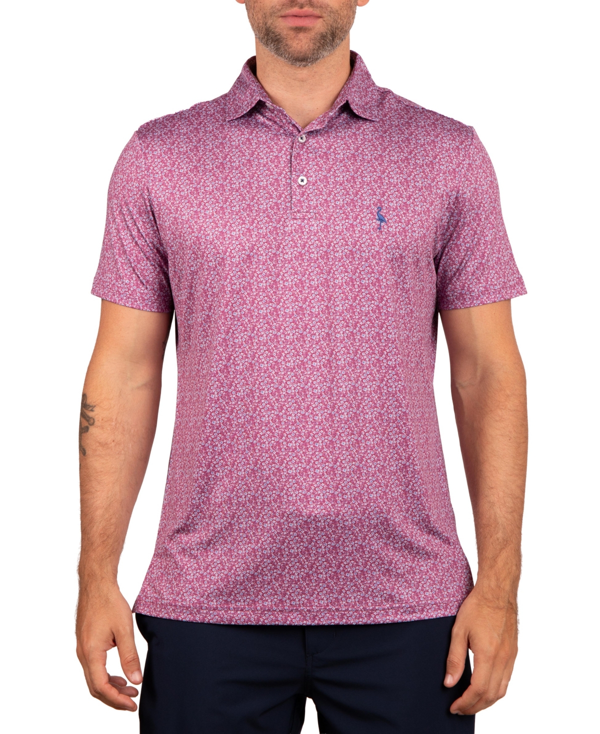 Click here for TailorByrd Mens Mini Ditsy Performance Polo - Burg... prices