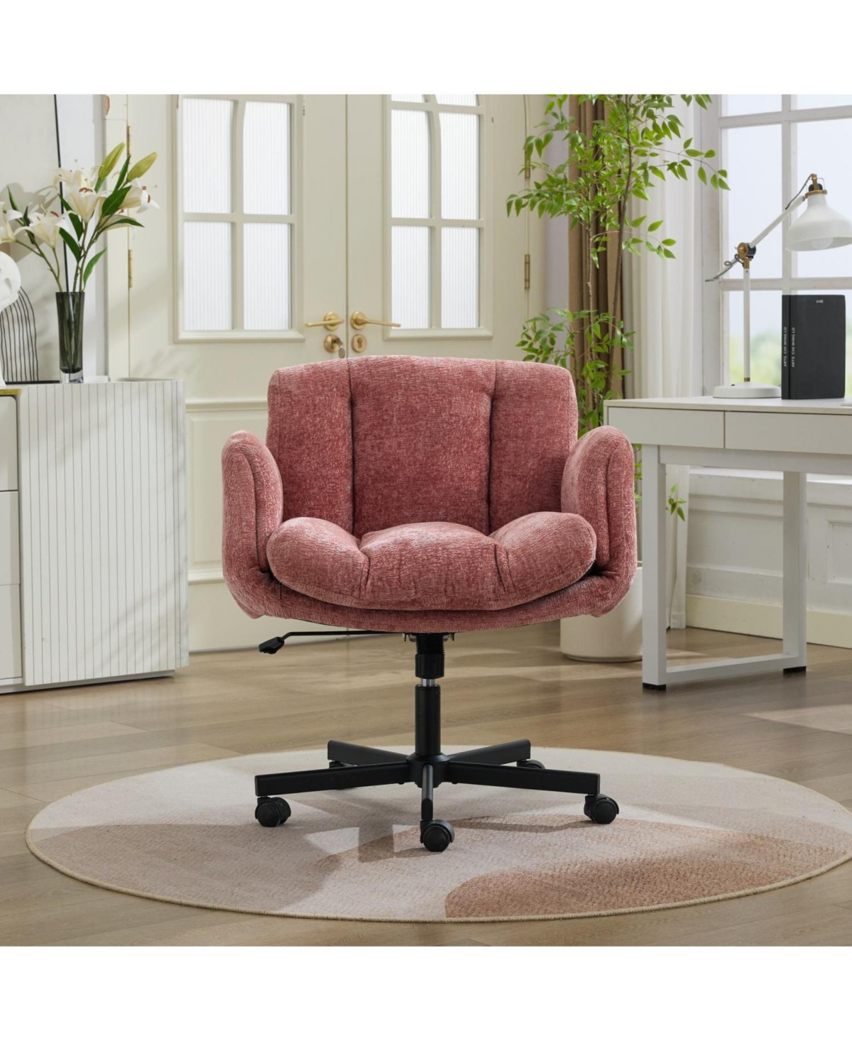 Click here for Rainsken Modern Chenille Swivel Office Chair  with... prices