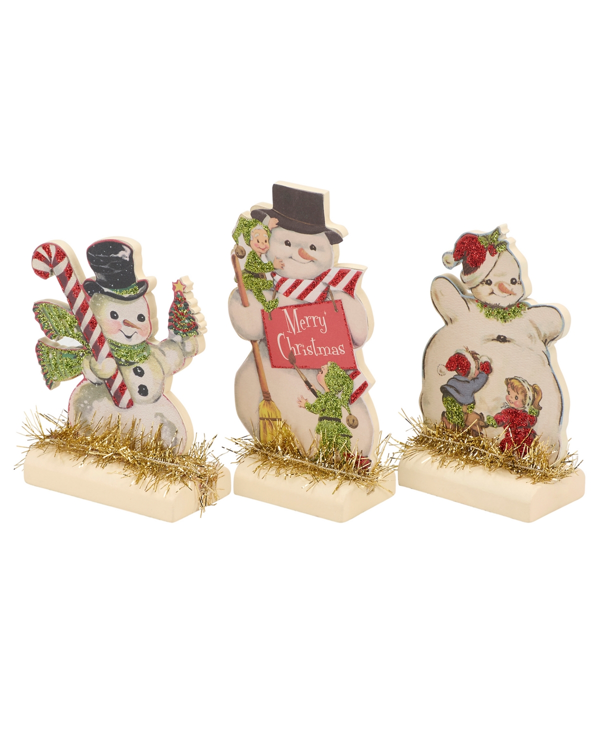 Click here for Primitives by Kathy Standing Retro Snowmen Set - M... prices