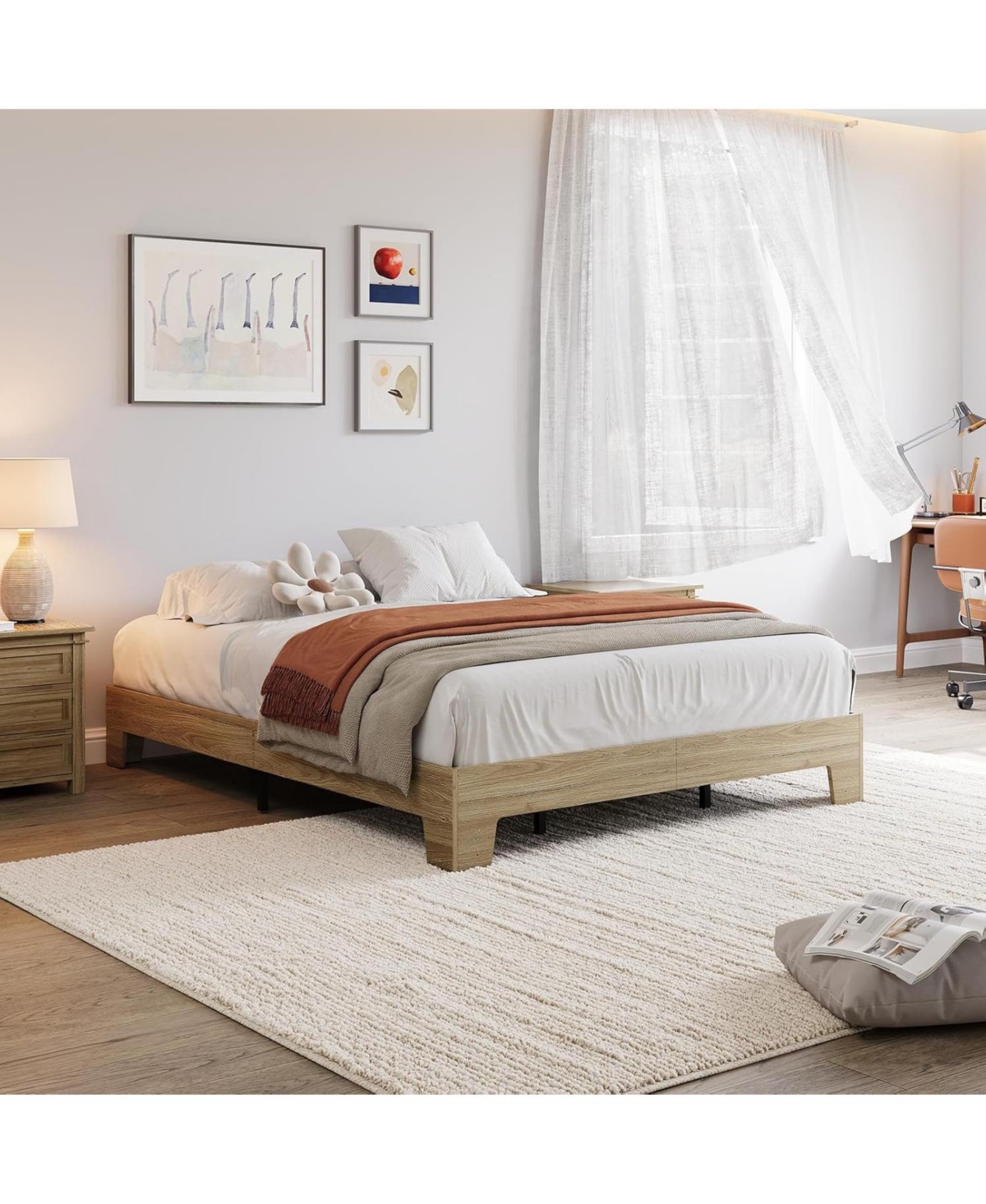 Click here for gaomon Queen Wood Platform Bed Frame Slat Support... prices