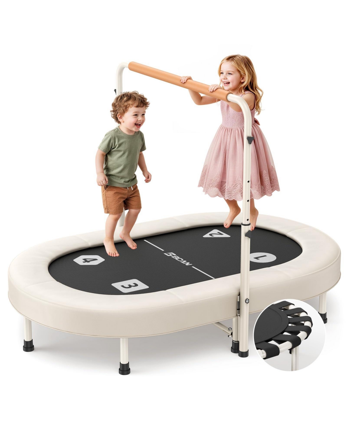 Click here for Bcan 56 Inch 2 Person Kids Trampoline Foldable Ela... prices