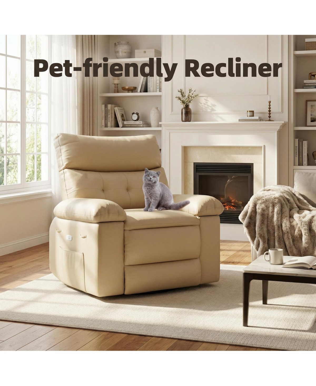Click here for homfan Leather Massage Recliner with Side Storage... prices