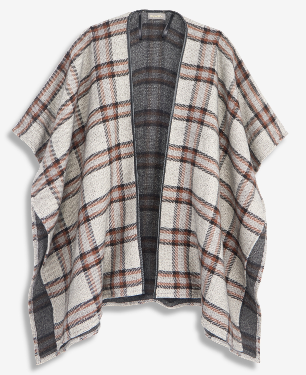 Click here for Style & Co Womens Grid Plaid Topper  Macys Exclusi... prices