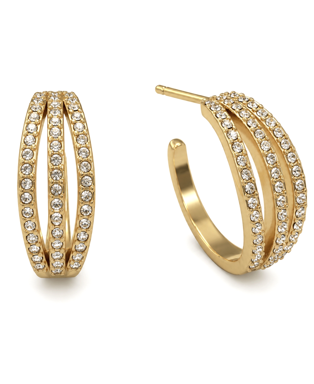 Click here for And Now This Gold Plated 2-Piece C Hoop Bar Earrin... prices