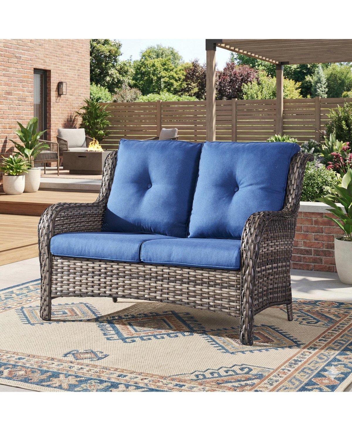 Click here for Pocassy Outdoor Wicker 2 Seater Sofa  All-Weather... prices