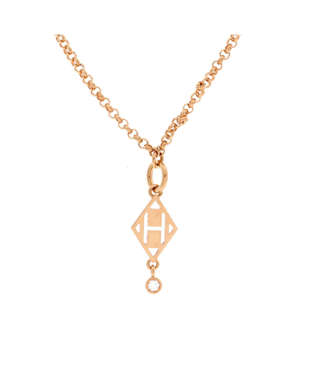 Click here for Pre-Owned HERMES Gambade H Pendant Necklace - 18k... prices