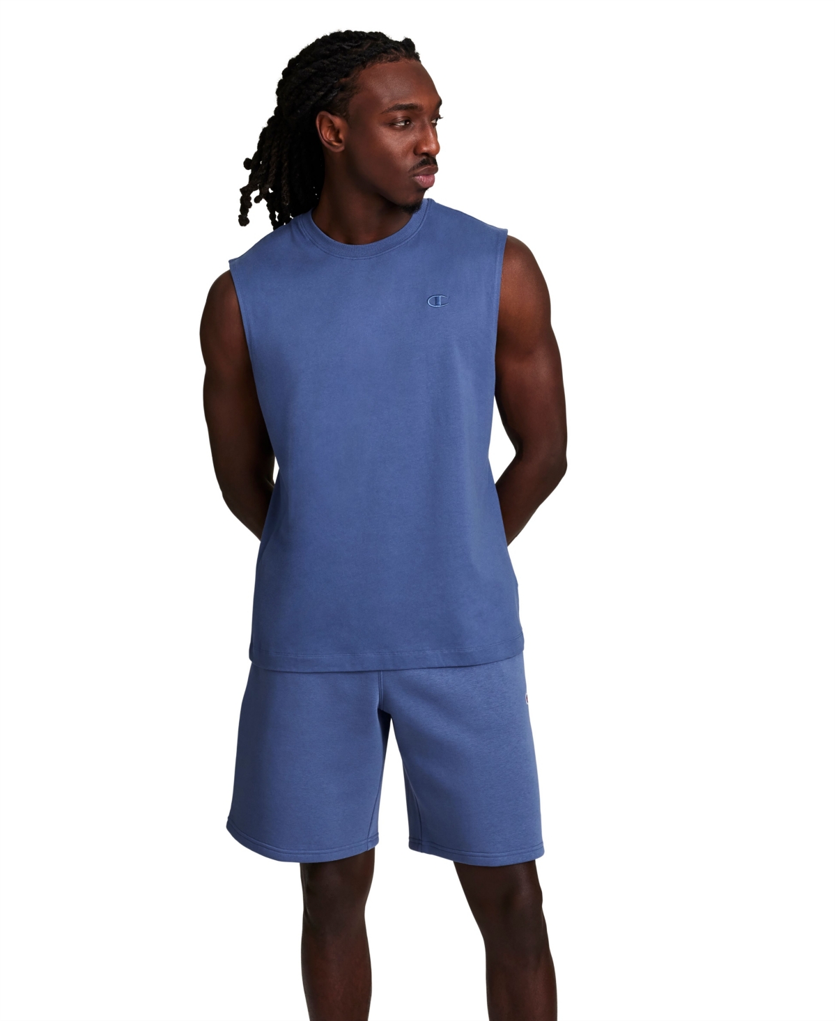 Click here for Champion Mens Jersey Muscle Tank - Coastal Blue prices