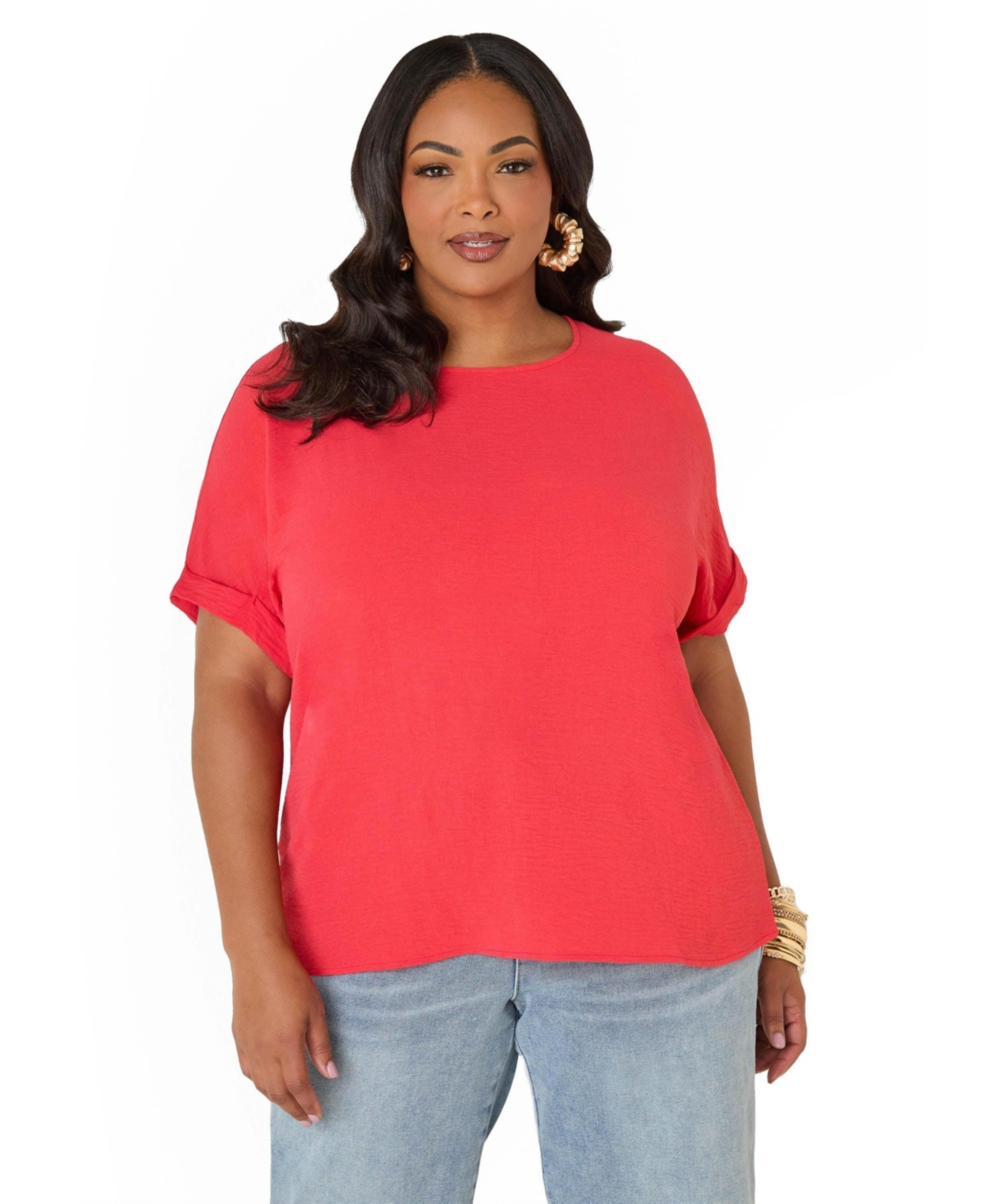Click here for Ashley Stewart Plus Size Cuffed Textured Womens To... prices