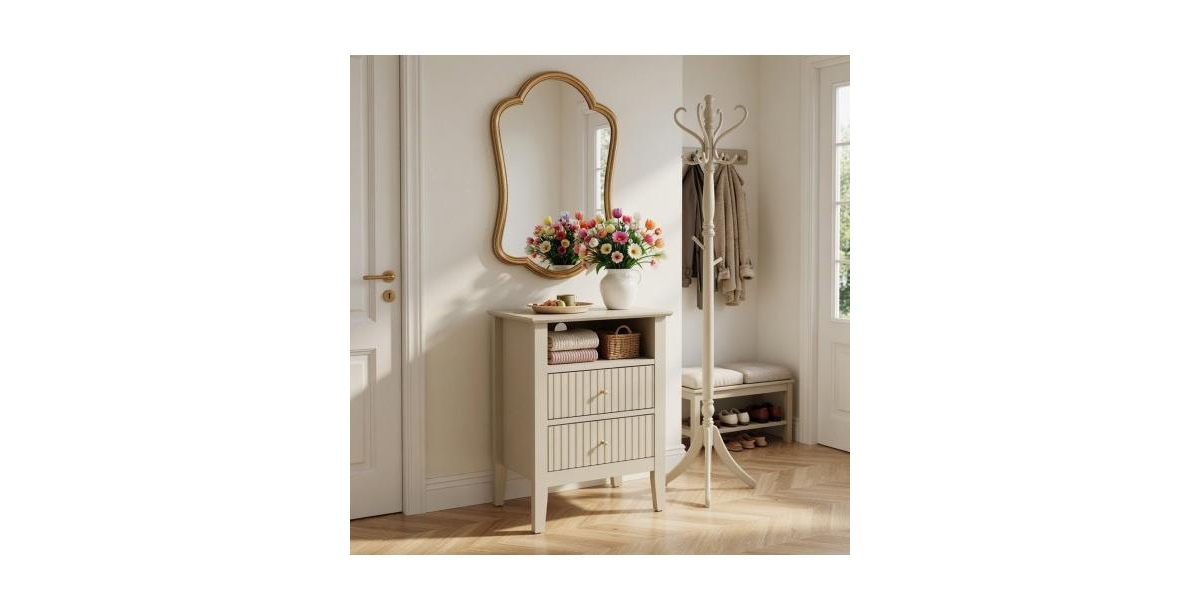 Click here for Lucky One 18W Fluted Nightstand with 2-Drawer and... prices