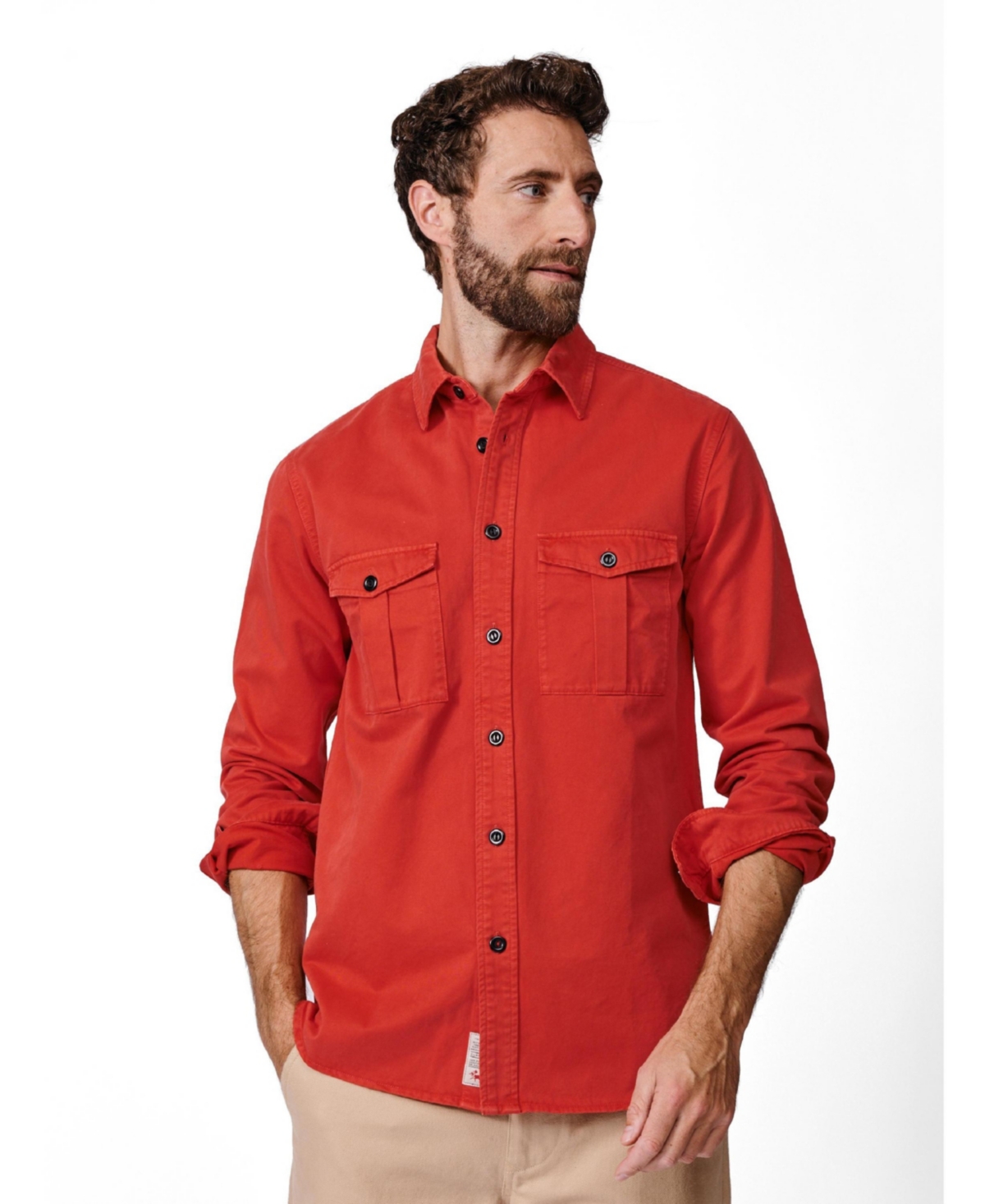 Click here for Aubin Mens Cole Long Sleeve Twill Overshirt - Wash... prices