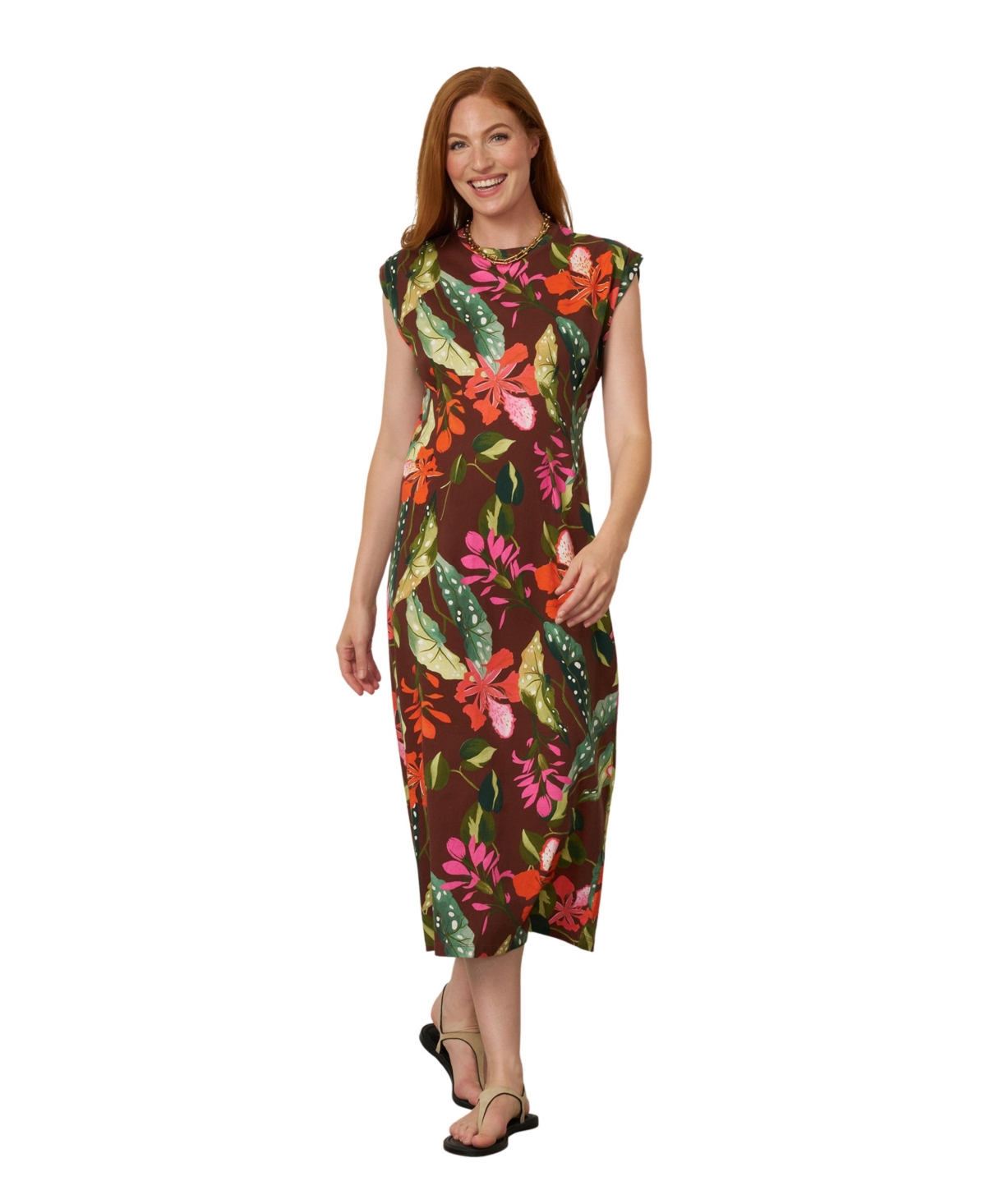 Click here for Cable & Gauge Womens Pleat Detail Maxi Dress - Beg... prices